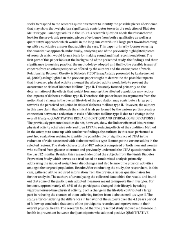 Relationship Between Obesity Diabetes PICOT Essay.pdf Relationship Between Obesity Diabetes PICOT Essay.pdf