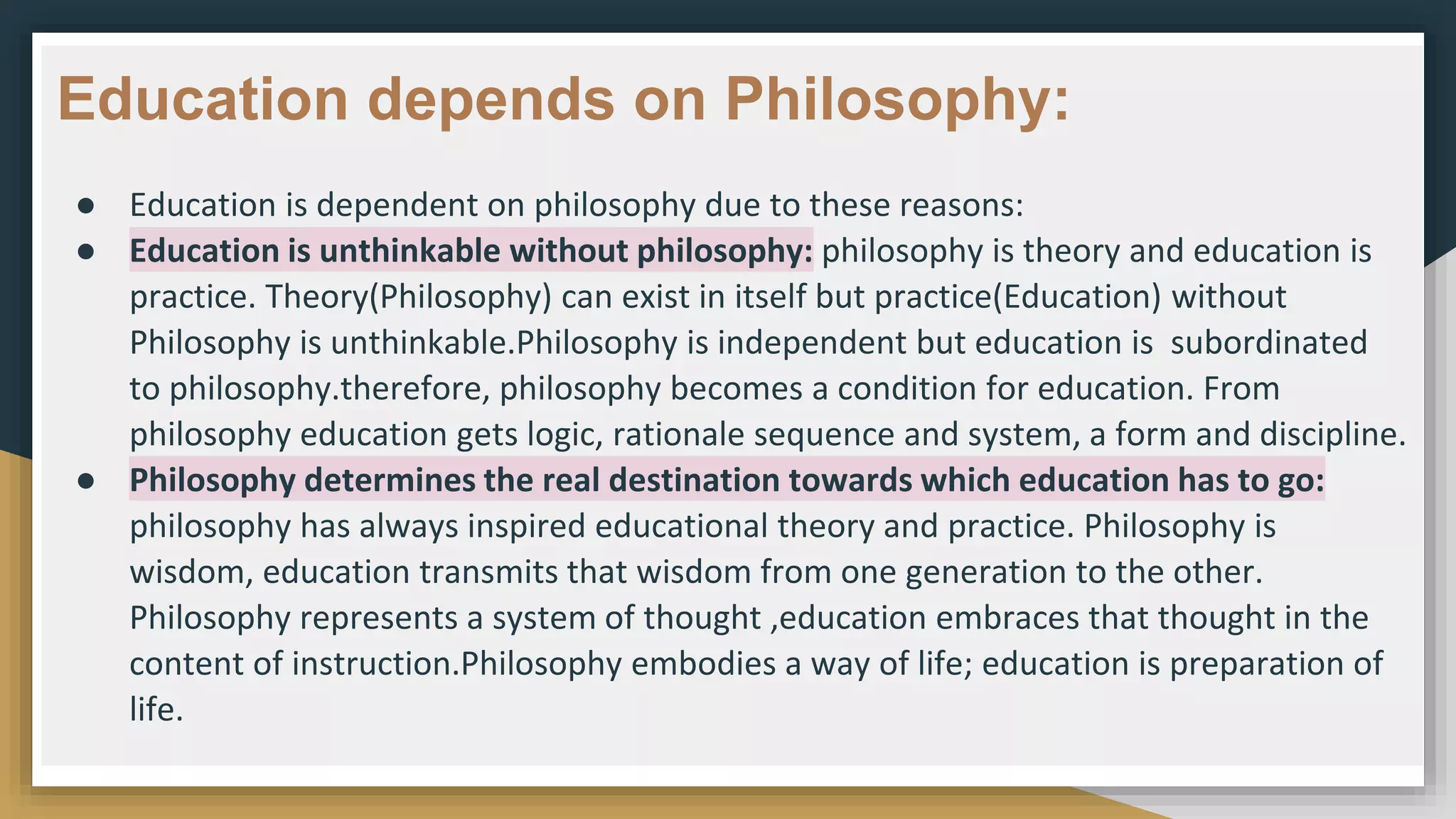 Relationship between philosophy and education. | PPTX