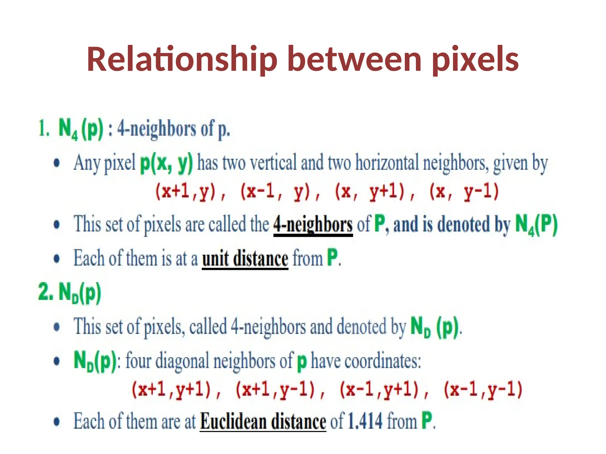 Relationship between adjacent pixels in an image | PPT
