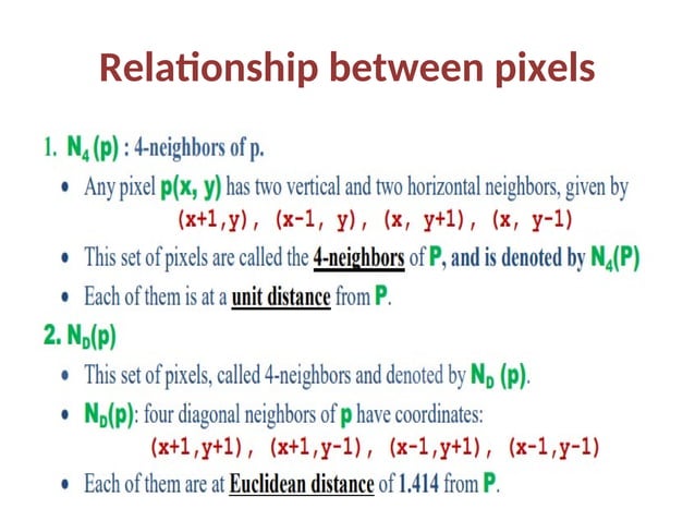 Relationship between adjacent pixels in an image | PPT | Physics | Science