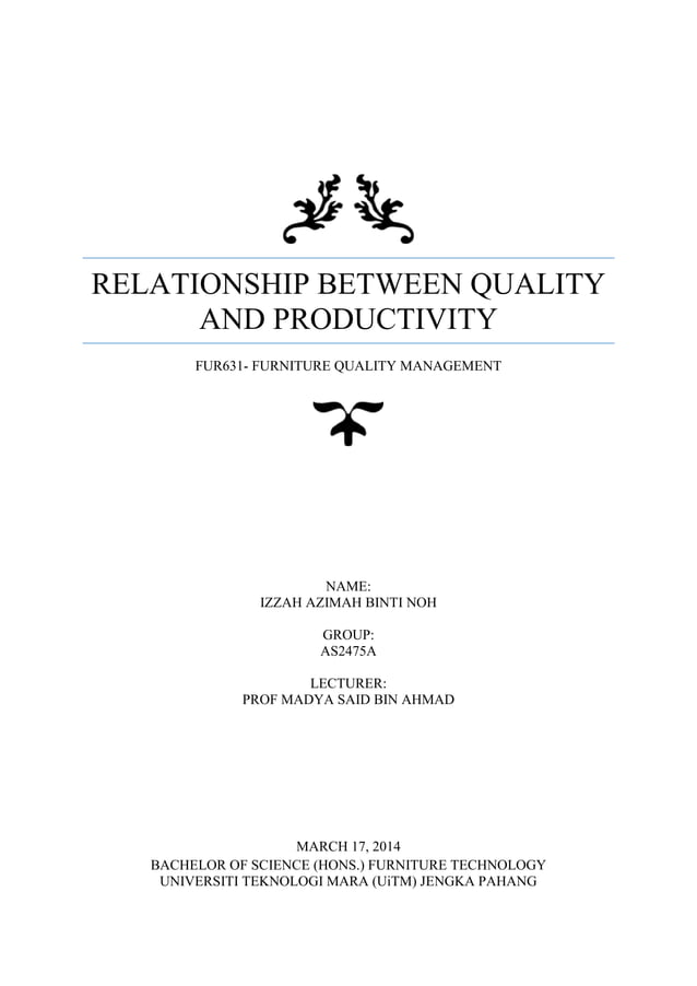 Relationship between quality and productivity | DOCX