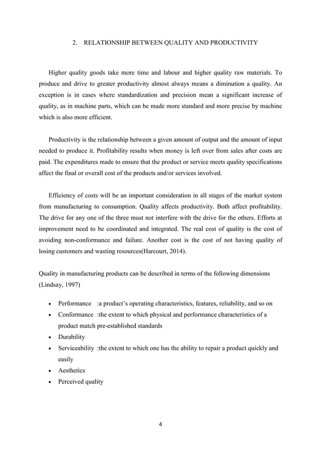 Relationship between quality and productivity | DOCX