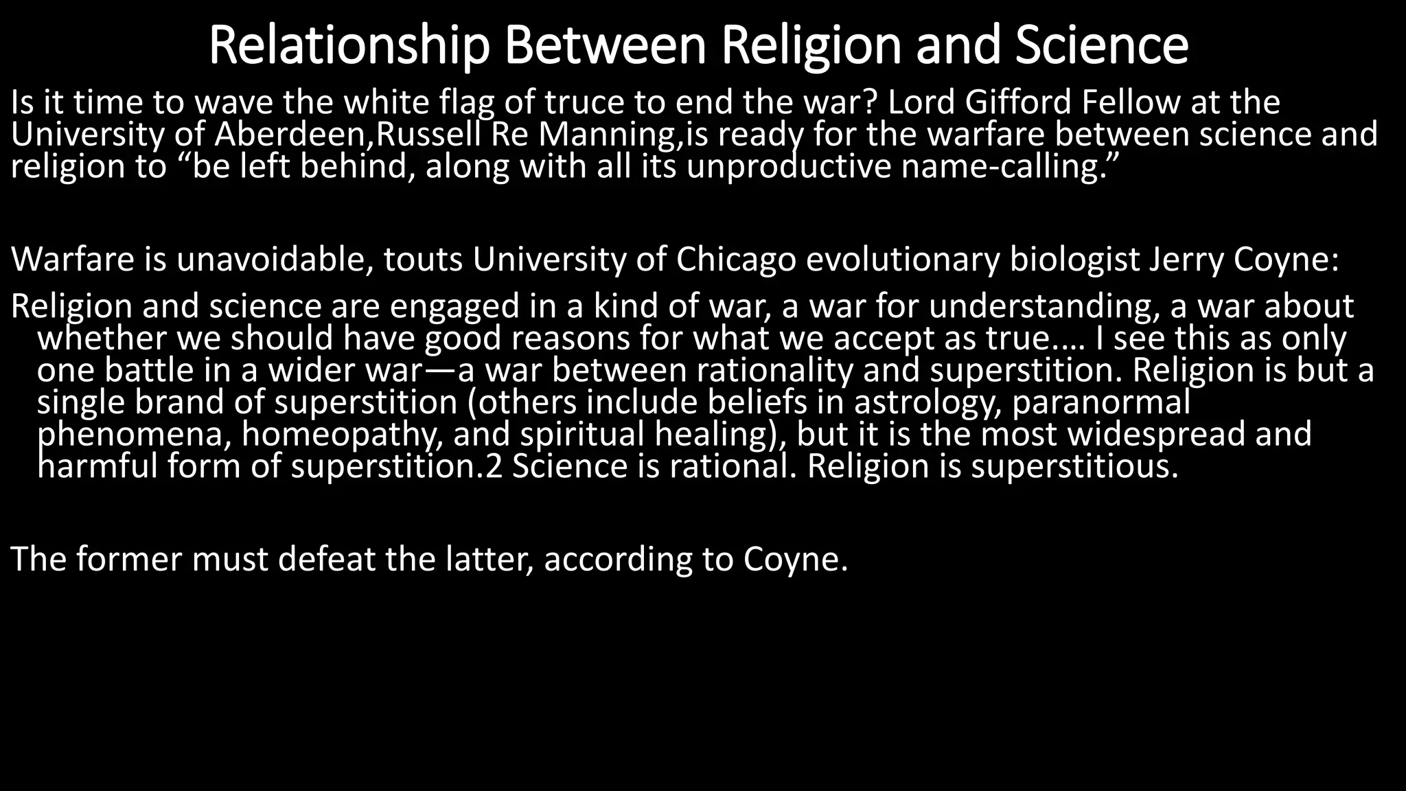 Relationship between religion and science | PPTX