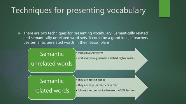 Relationship between semantics and teaching vocabulary | PPT