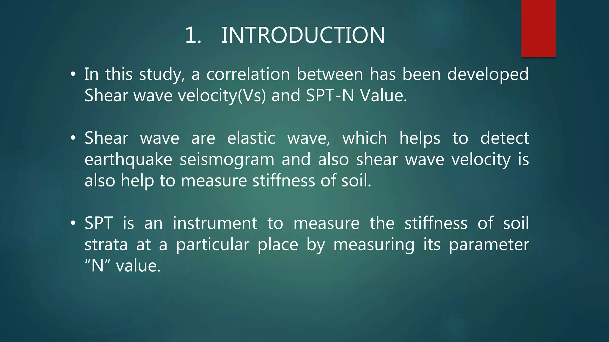 Relationship between spt n value & shear wave velocity | PPTX