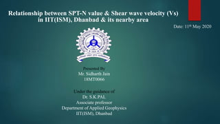 Relationship between spt n value & shear wave velocity | PPTX