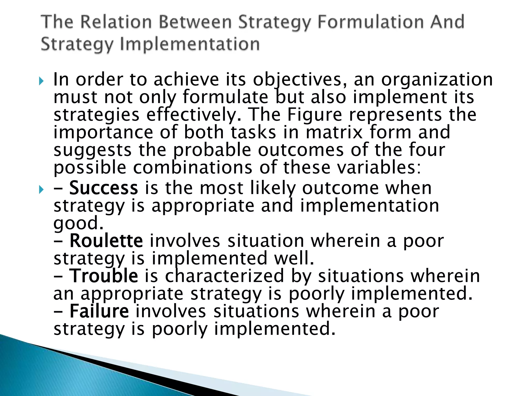 Relationship between strategic formulation and implementation | PPTX