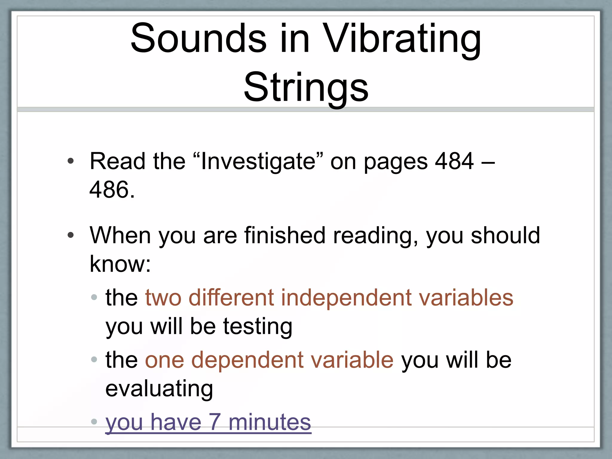 Relationship between string length, tension, and pitch | PPT