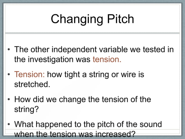 Relationship between string length, tension, and pitch | PPTX | Music ...