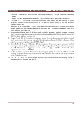 Relationshipbetween study involvement and affect intensity of b.ed ...