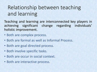 Relationship between teaching and learning | PPTX