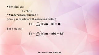 Relationship between vanderwaals equation and critical state converted ...