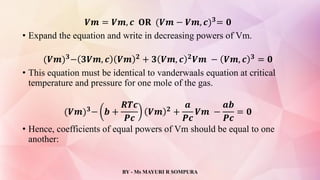 Relationship between vanderwaals equation and critical state converted ...
