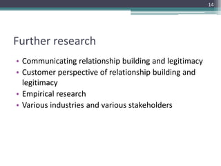 Relationship building and legitimacy at start up companies | PPT