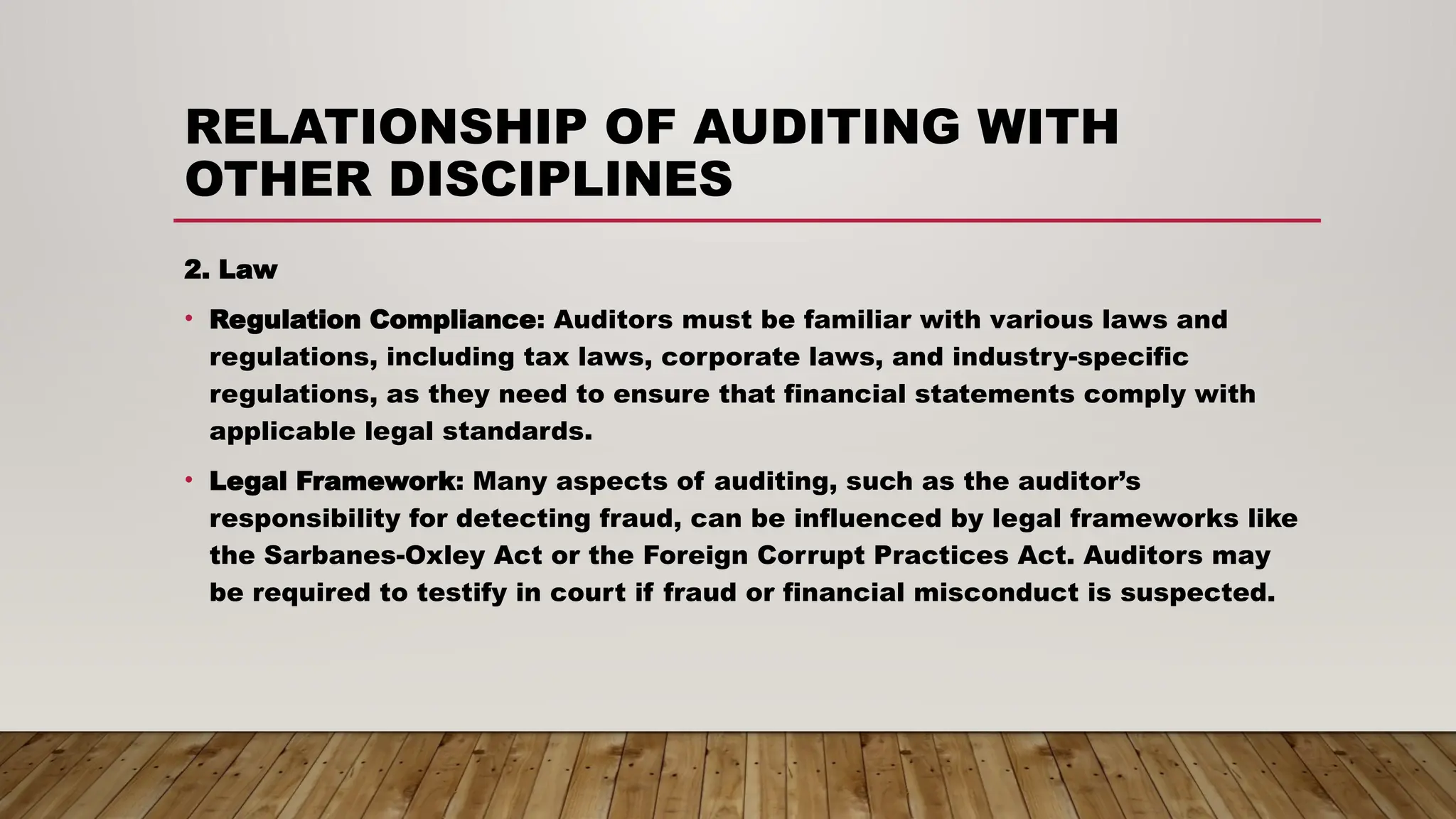 RELATIONSHIP OF AUDITING WITH OTHER DISCIPLINES.pptx