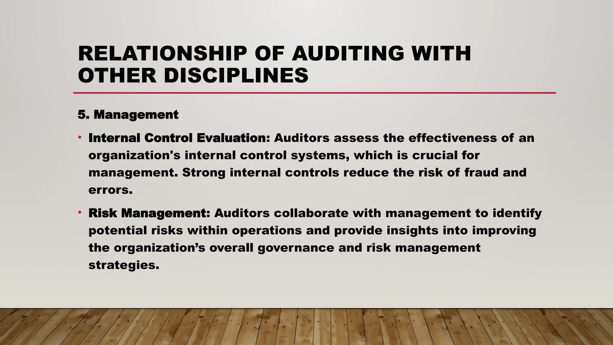 RELATIONSHIP OF AUDITING WITH OTHER DISCIPLINES.pptx