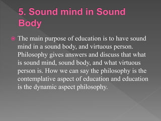 Relationship of education and philosophy | PPTX