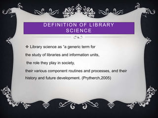 Relationship of information science with library science | PPTX
