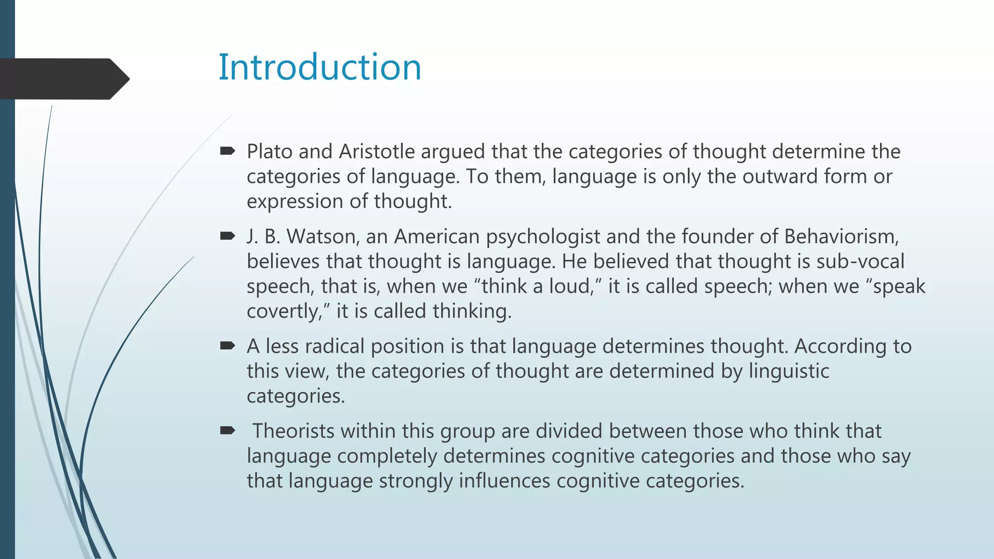 The Relationship Between Language & Thinking | PPTX
