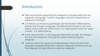 The Relationship Between Language & Thinking | PPTX