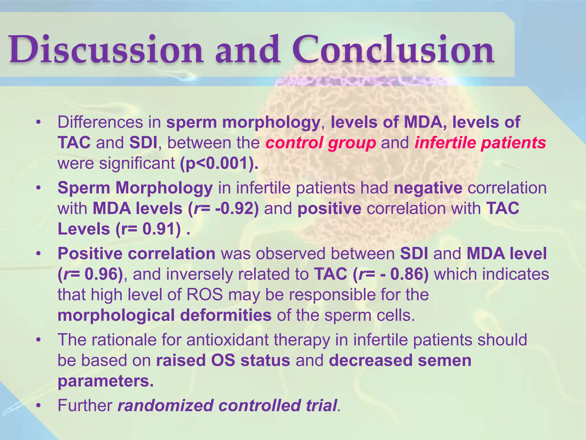 RELATIONSHIP OF OXIDO-REDUCTION POTENTIAL AND SPERM MORPHOLOGY ...