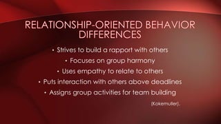 Relationship Oriented vs Task Oriented Behaviors Emotional Intelligence ...