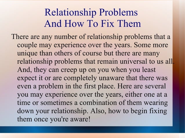 Relationship Problems And How To Fix Relationship Problems | ODP