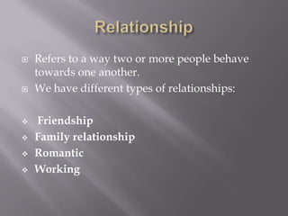 Relationships and how they change | PPTX