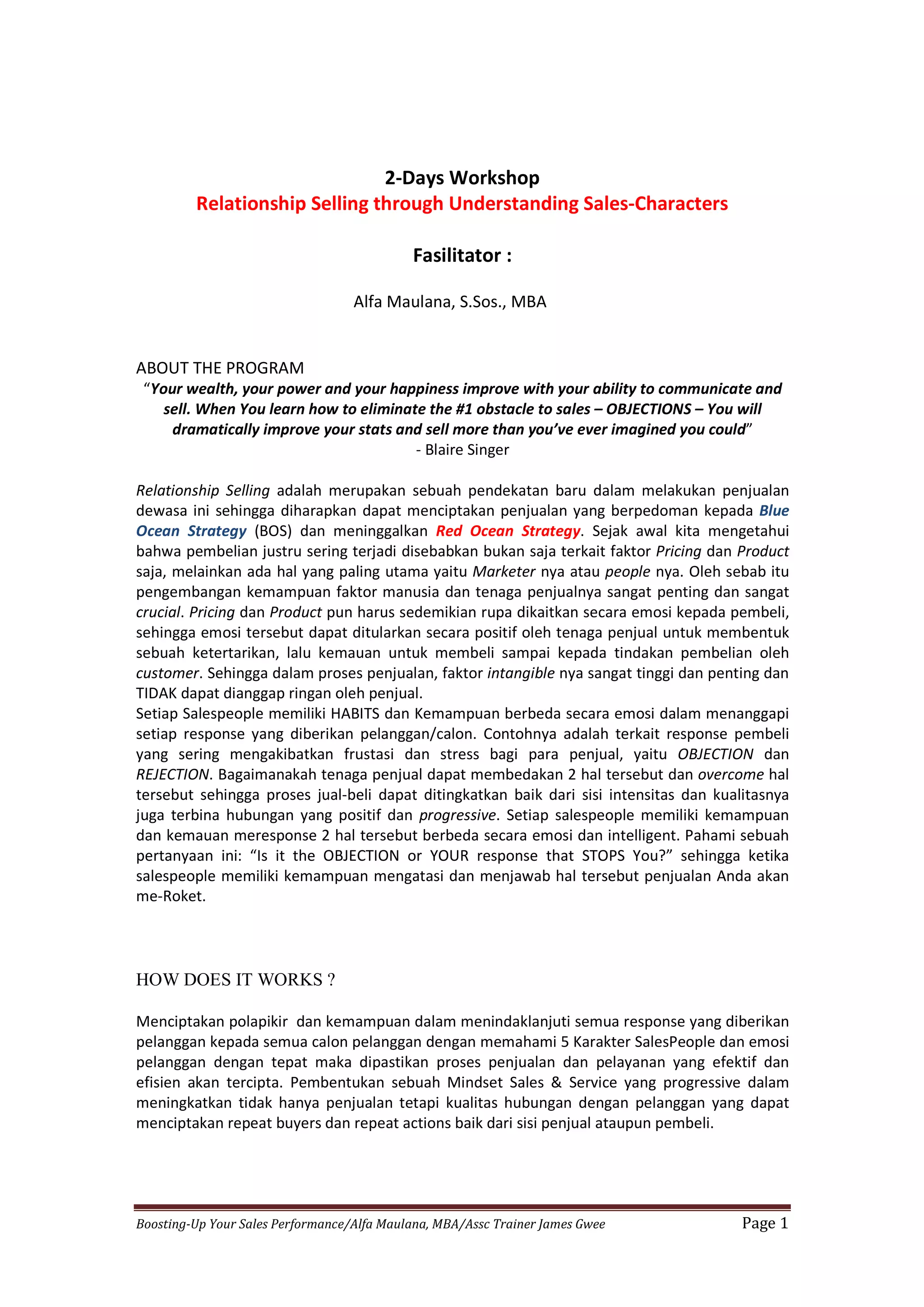 Relationship selling moduls 2014 | PDF