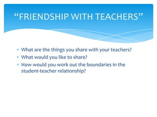 Relationships in school | PPTX
