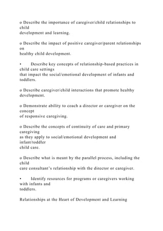 Relationships The Heart of Development and LearningNa.docx | Parenting ...