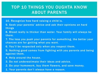 Relationships with parents | PPT
