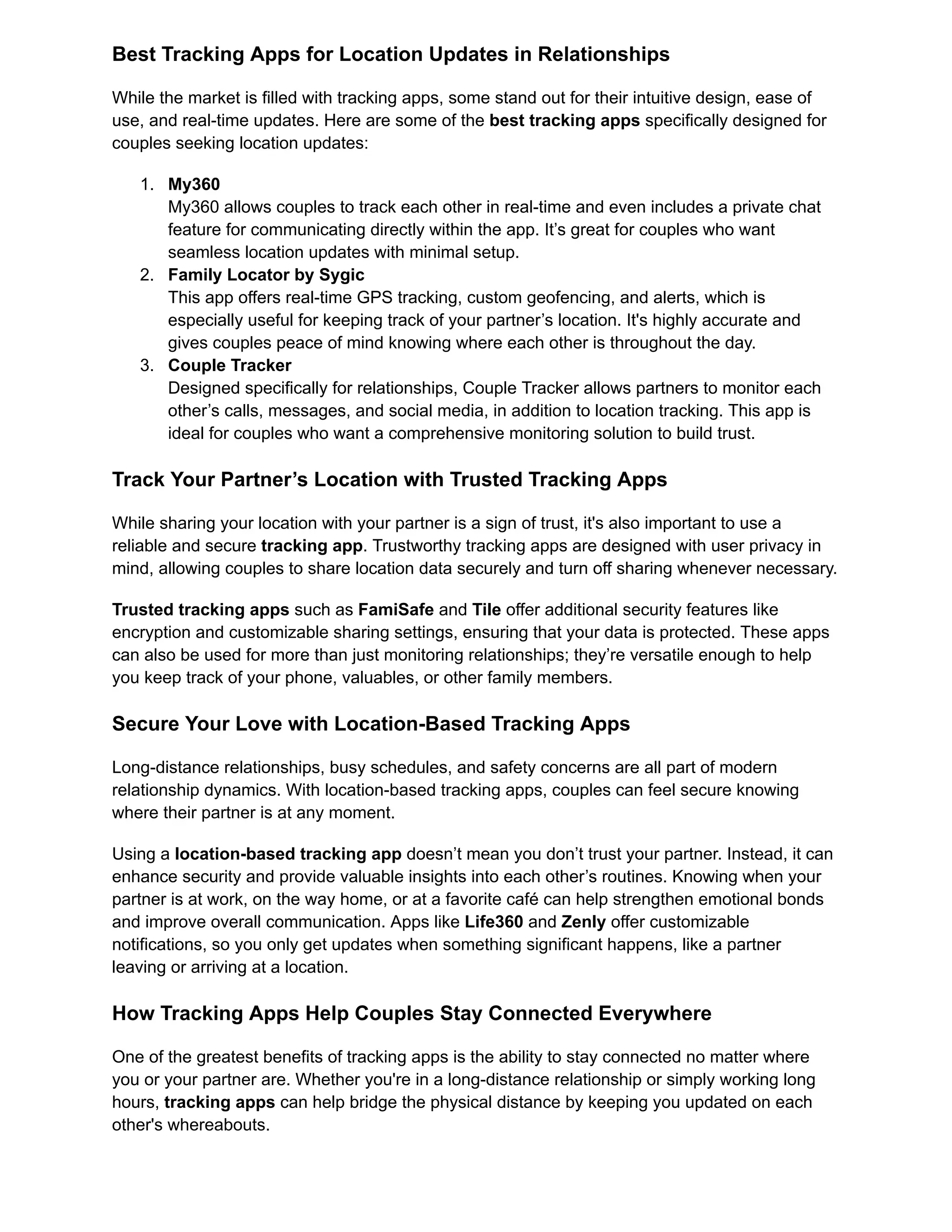 Relationship Tracking Apps with Location Features | PDF