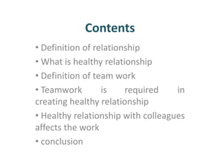 Relationship with colleagues | PPTX