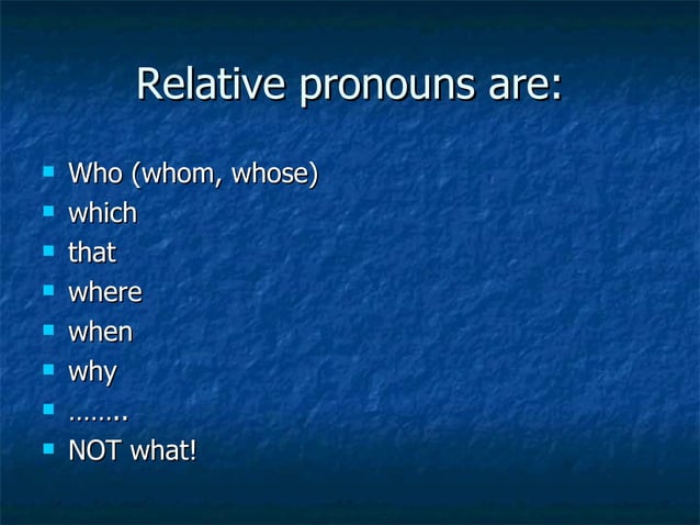 Relative Pronouns | PPT