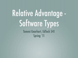 Relative advantage and software | KEY | Technology & Computing