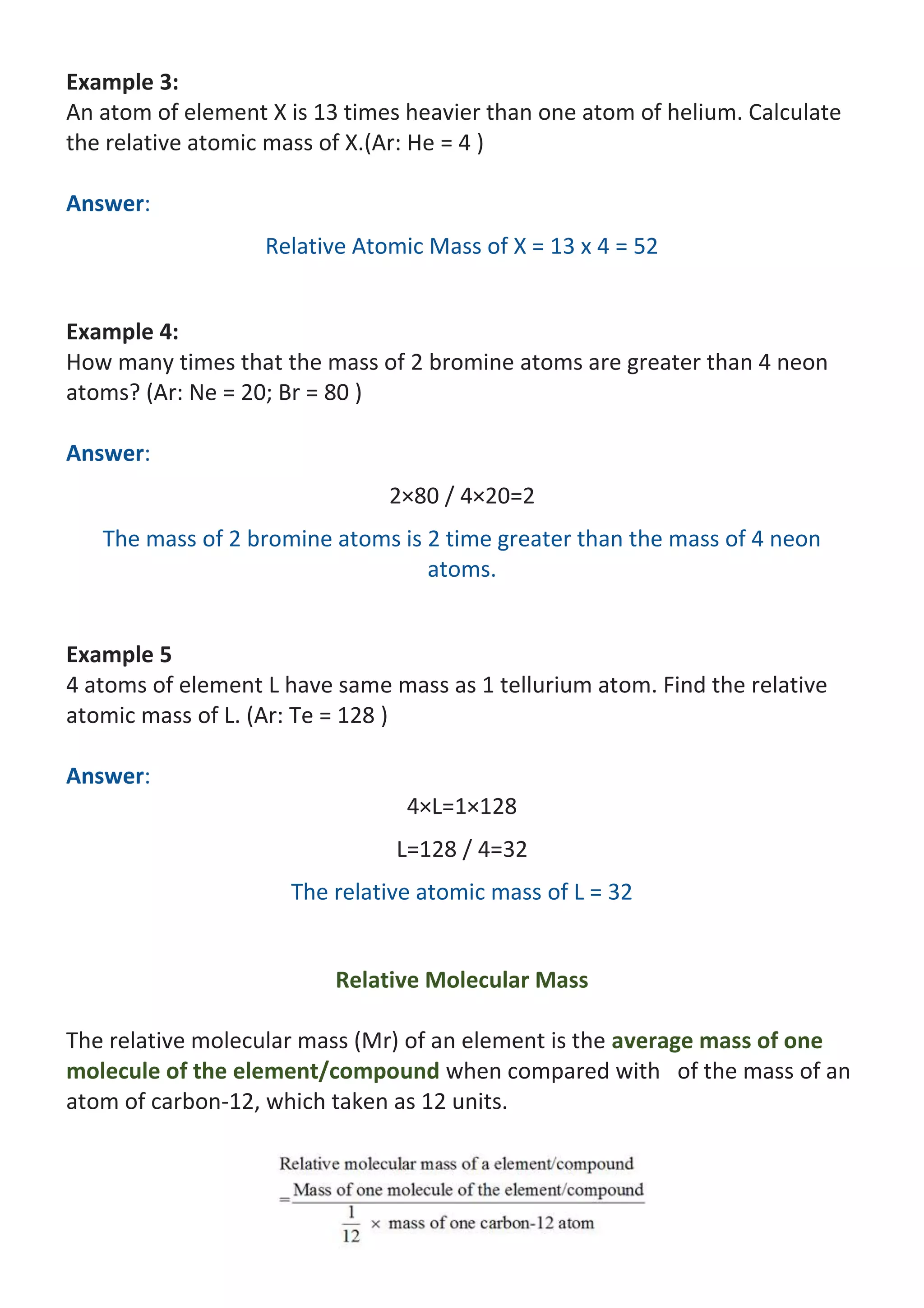 Relative atomic mass | DOCX