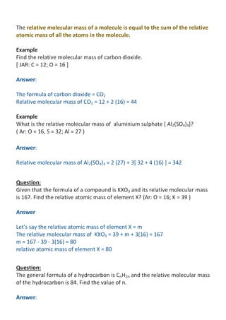 Relative atomic mass | DOCX