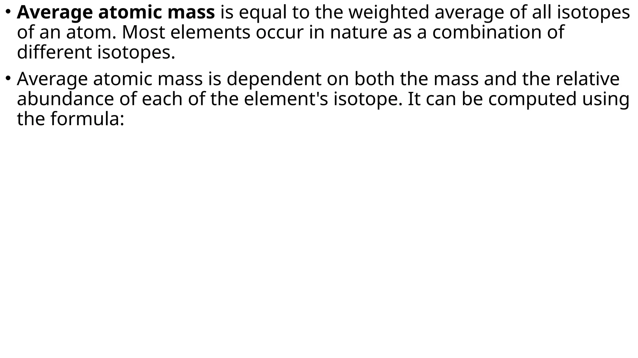 Relative Atomic Mass, Average Atomic Mass,.pptx