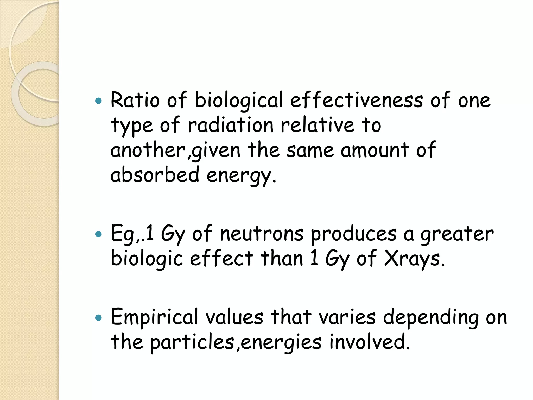 Relative biological effectiveness | PPTX