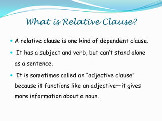 Relative clause | PPTX