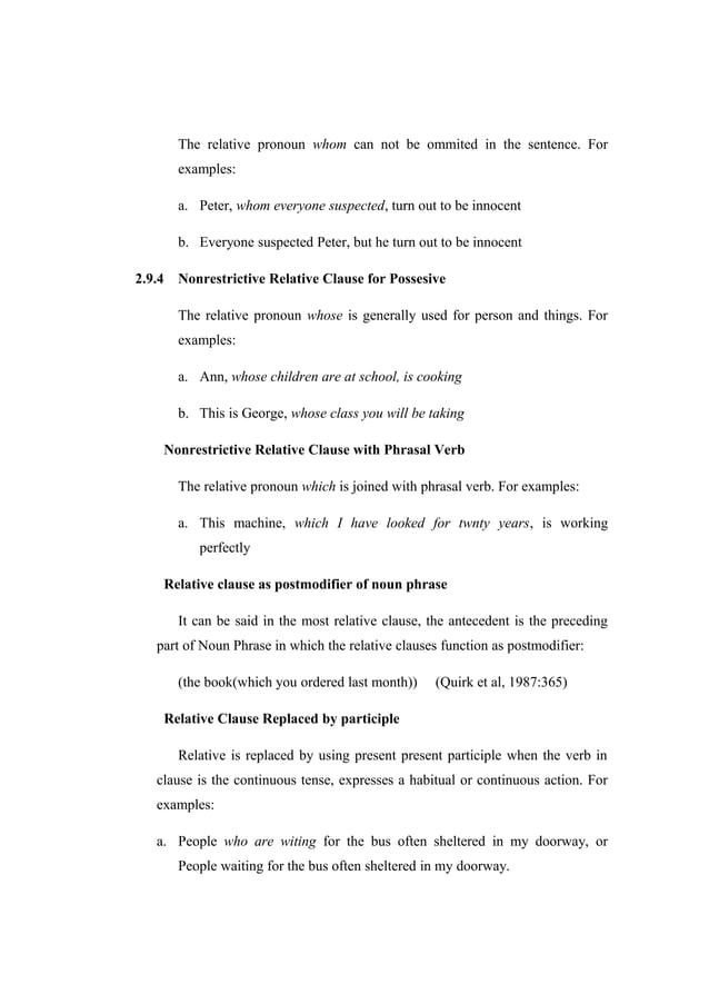 Relative clause with their equivalence from English into Indonesian | PDF