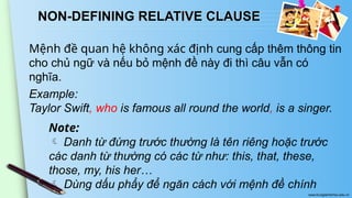 ENGLISH GRAMMAR FOR EFL - RELATIVE CLAUSE | PPTX