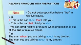 ENGLISH GRAMMAR FOR EFL - RELATIVE CLAUSE | PPTX