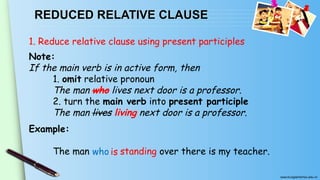 ENGLISH GRAMMAR FOR EFL - RELATIVE CLAUSE | PPTX