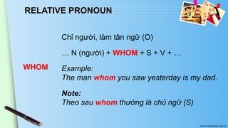 ENGLISH GRAMMAR FOR EFL - RELATIVE CLAUSE | PPTX