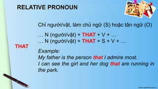 ENGLISH GRAMMAR FOR EFL - RELATIVE CLAUSE | PPTX