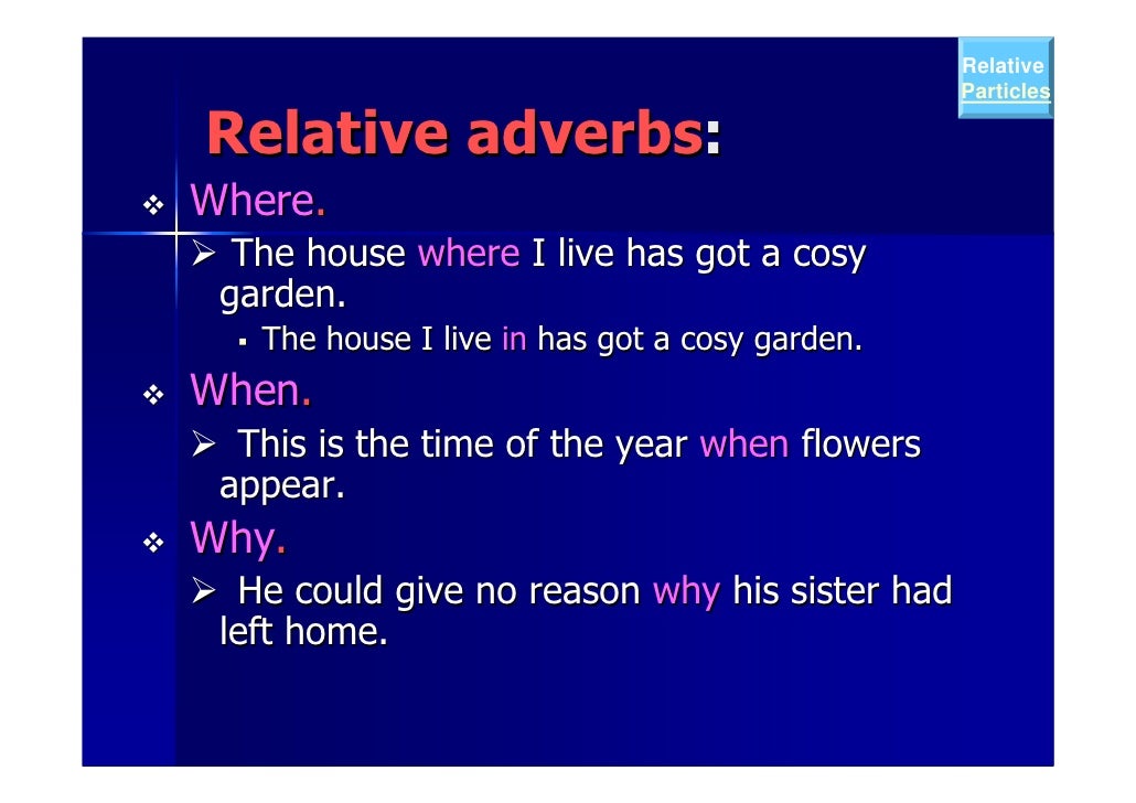 What is a relative adverb - childraf
