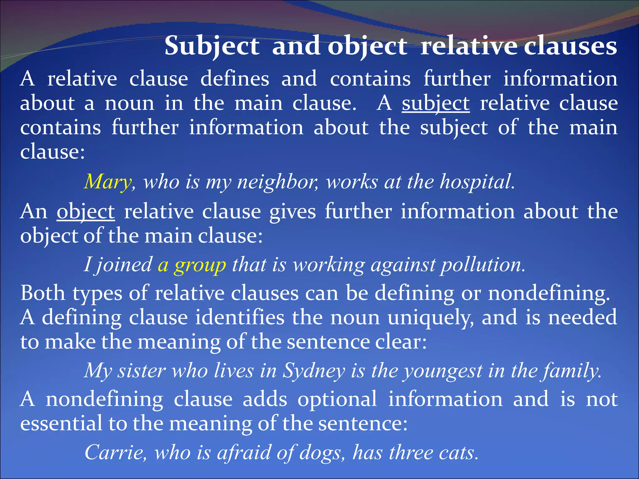 Relative clauses | PPT
