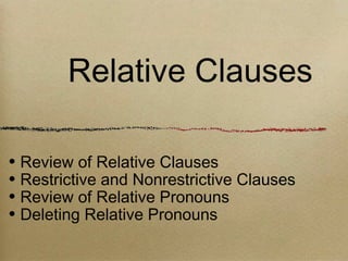 Relative Clauses | PPT